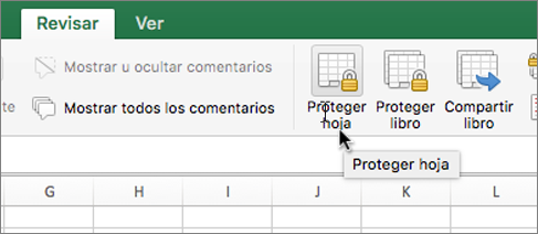 Proteger hoja en Excel